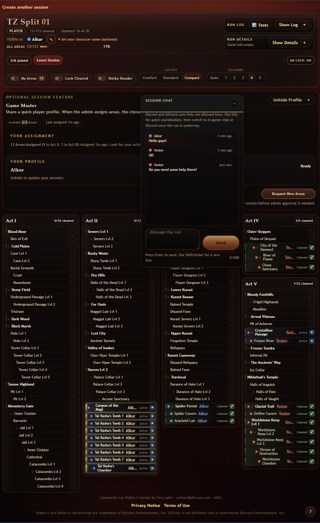 D2Track — D2R Terror Zone Tracker